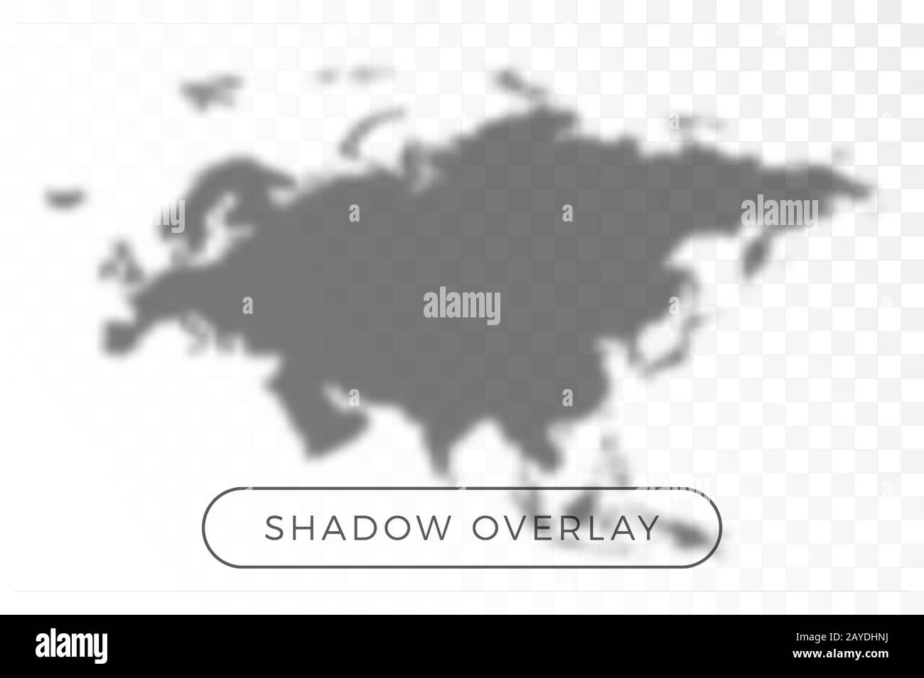 Asia and Europe World map shadow realistic grey decorative background ...
