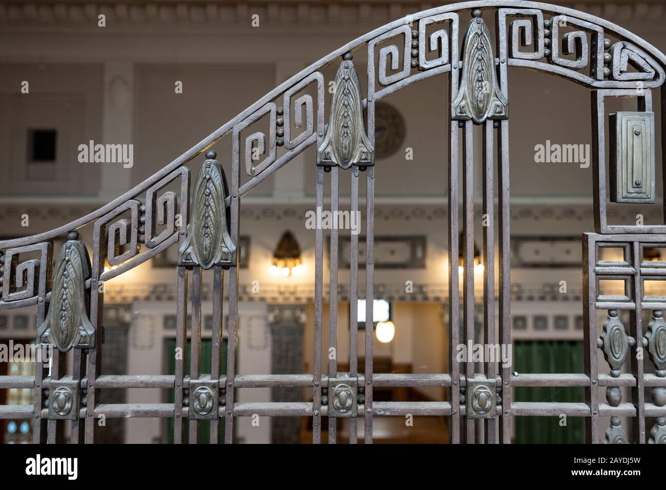 Wrought railing in Art Nouveau style Stock Photo - Alamy