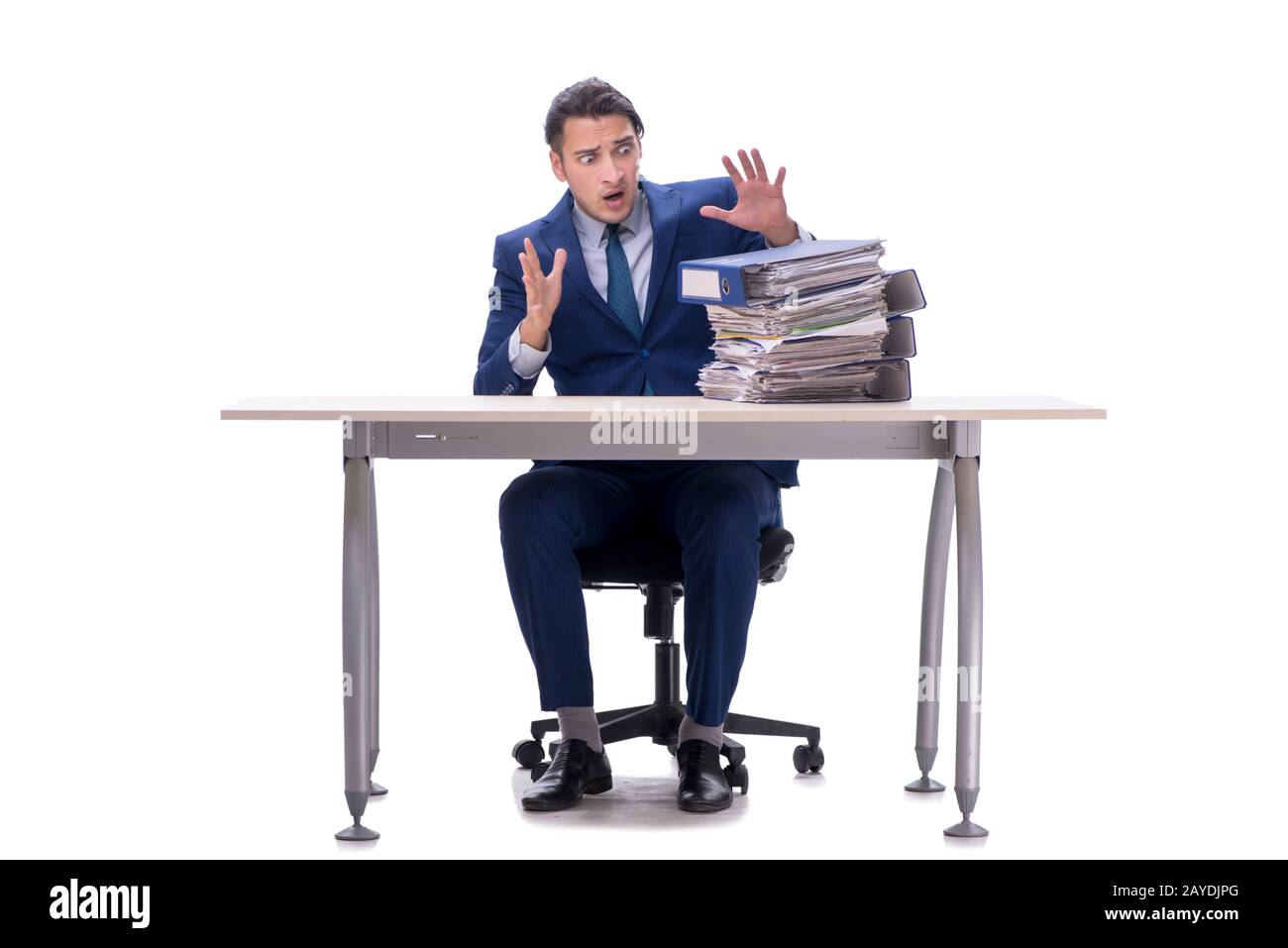 Employee working isolated on white background Stock Photo - Alamy