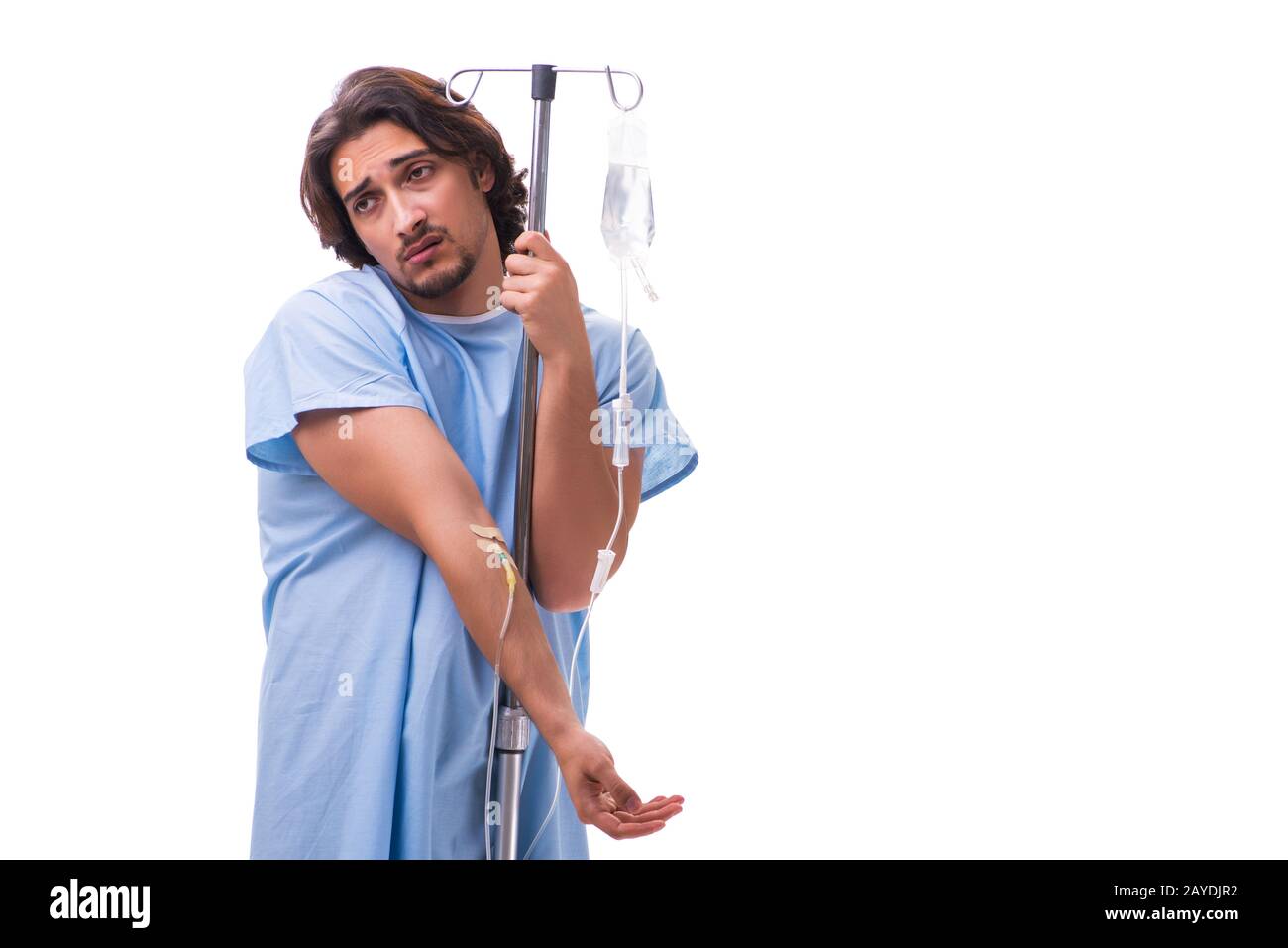 Young male patient in blood transfusion concept Stock Photo - Alamy