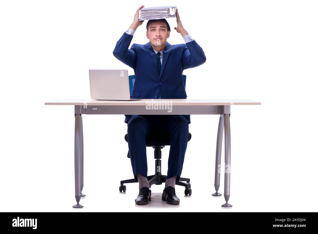Employee working isolated on white background Stock Photo - Alamy