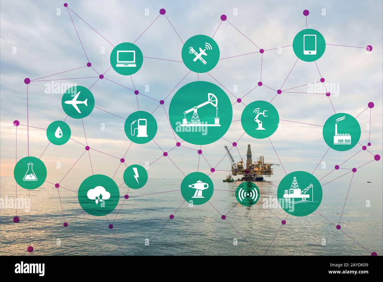 Concept of automation in oil and gas industry Stock Photo - Alamy