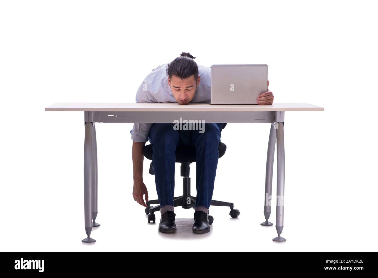 Employee working isolated on white background Stock Photo - Alamy