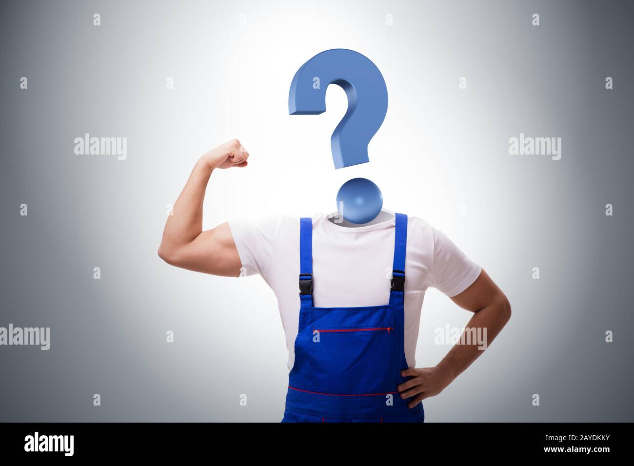 Worker with question mark instead of head hi-res stock photography and ...