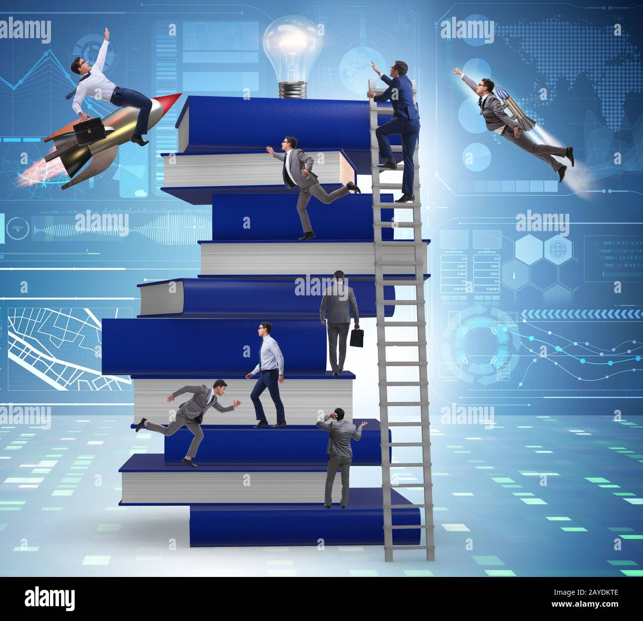 Education concept with books and people Stock Photo - Alamy
