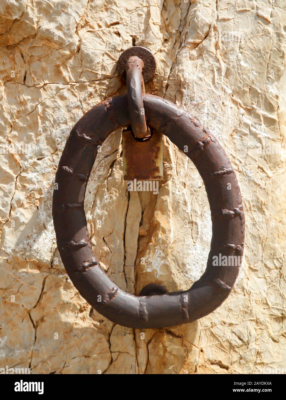 an iron ring for attaching things to a wall Stock Photo - Alamy