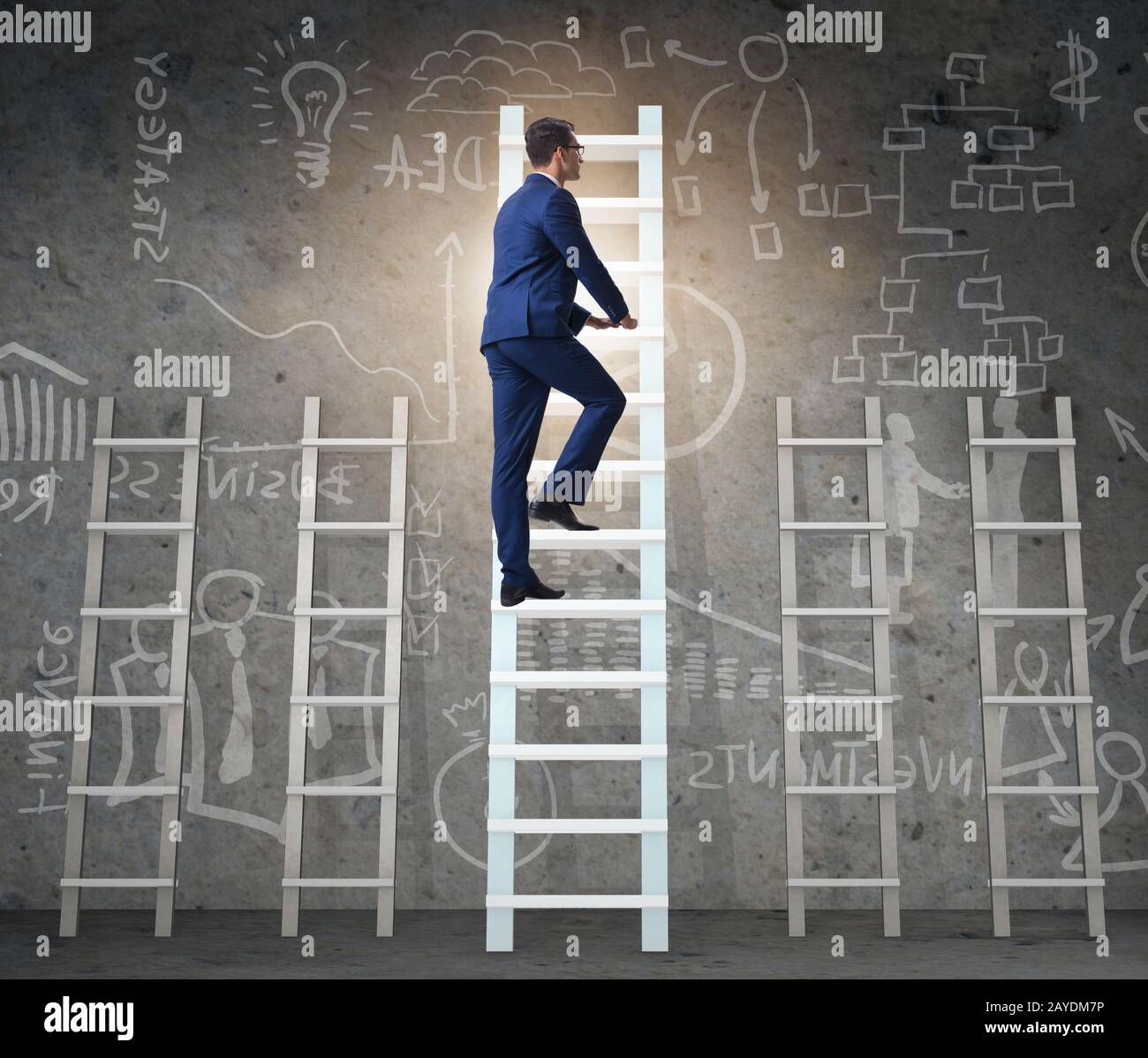 Career progression concept with various ladders Stock Photo - Alamy