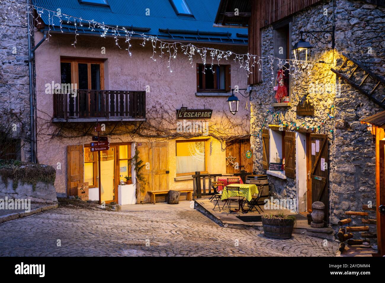 VENOSC, FRANCE - 16th JANUARY 2020; Venosc is an old mountain village ...