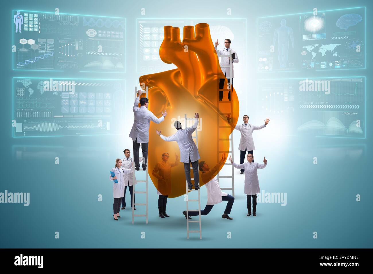 Heart examination by a team of doctors Stock Photo - Alamy