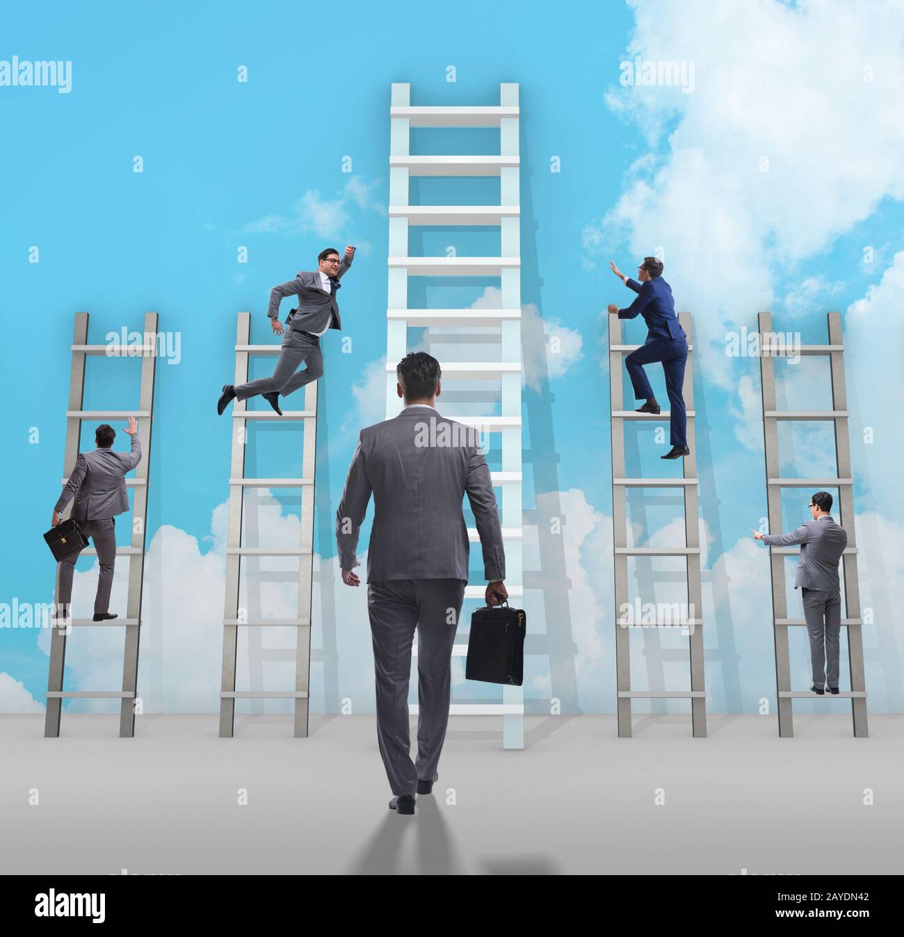 Career progression concept with various ladders Stock Photo - Alamy