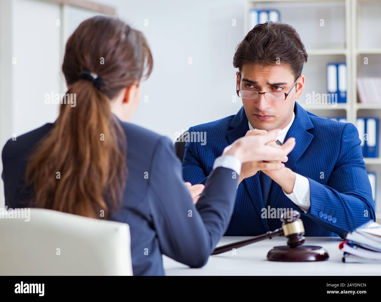 Lawyer talking to his client hi-res stock photography and images - Alamy