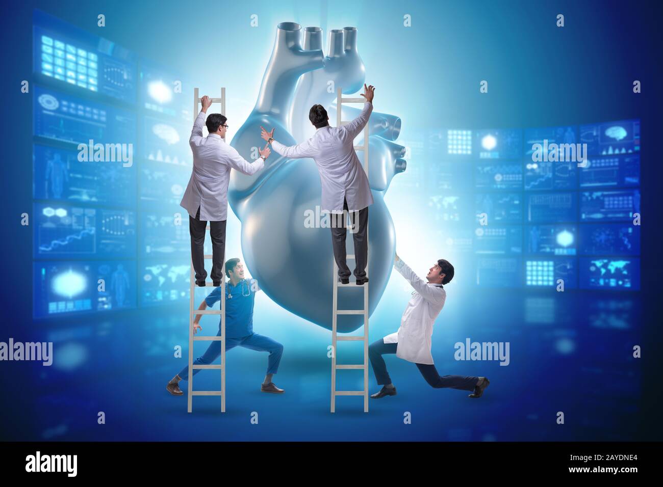 Heart examination by a team of doctors Stock Photo - Alamy