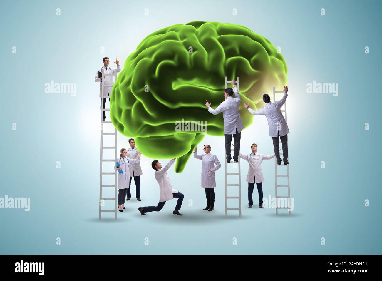 Team of doctors examining human brain Stock Photo - Alamy