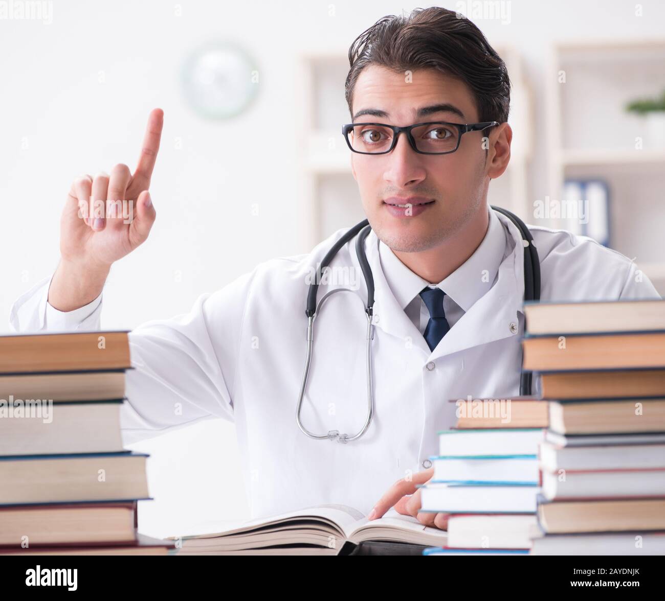 Medical student preparing for university exams Stock Photo - Alamy