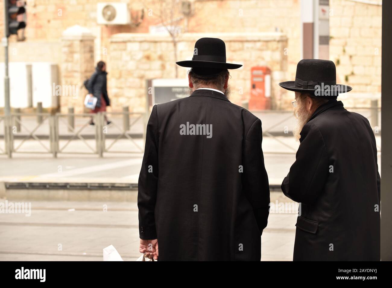 Two hasidic men in Jerusalem Stock Photo - Alamy