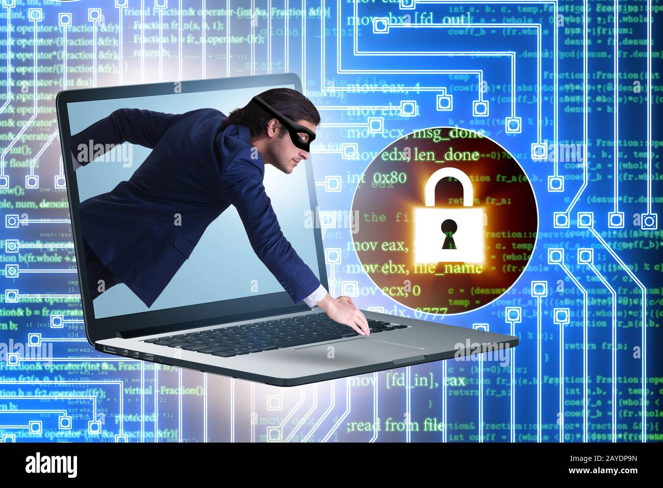 Hacker man trying to steal personal data Stock Photo - Alamy