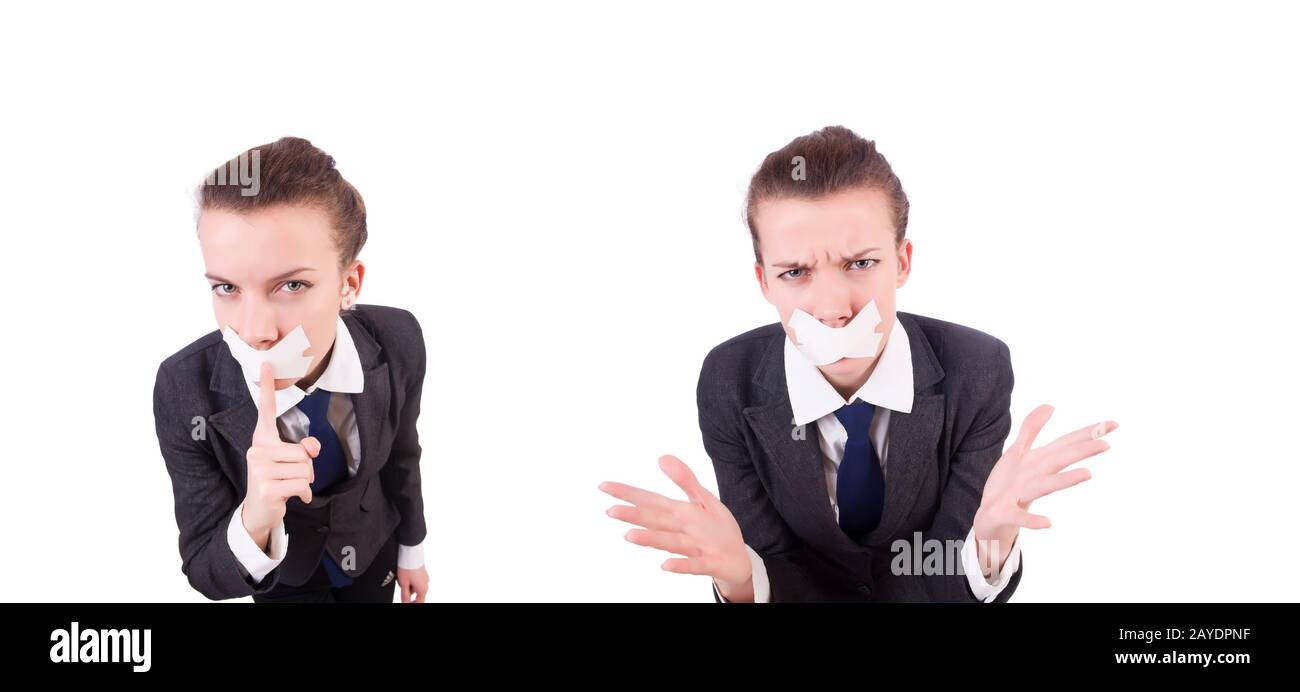 Young woman in speech Cut Out Stock Images & Pictures - Alamy