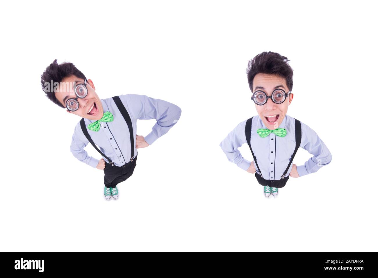Funny guy isolated on the white background Stock Photo - Alamy