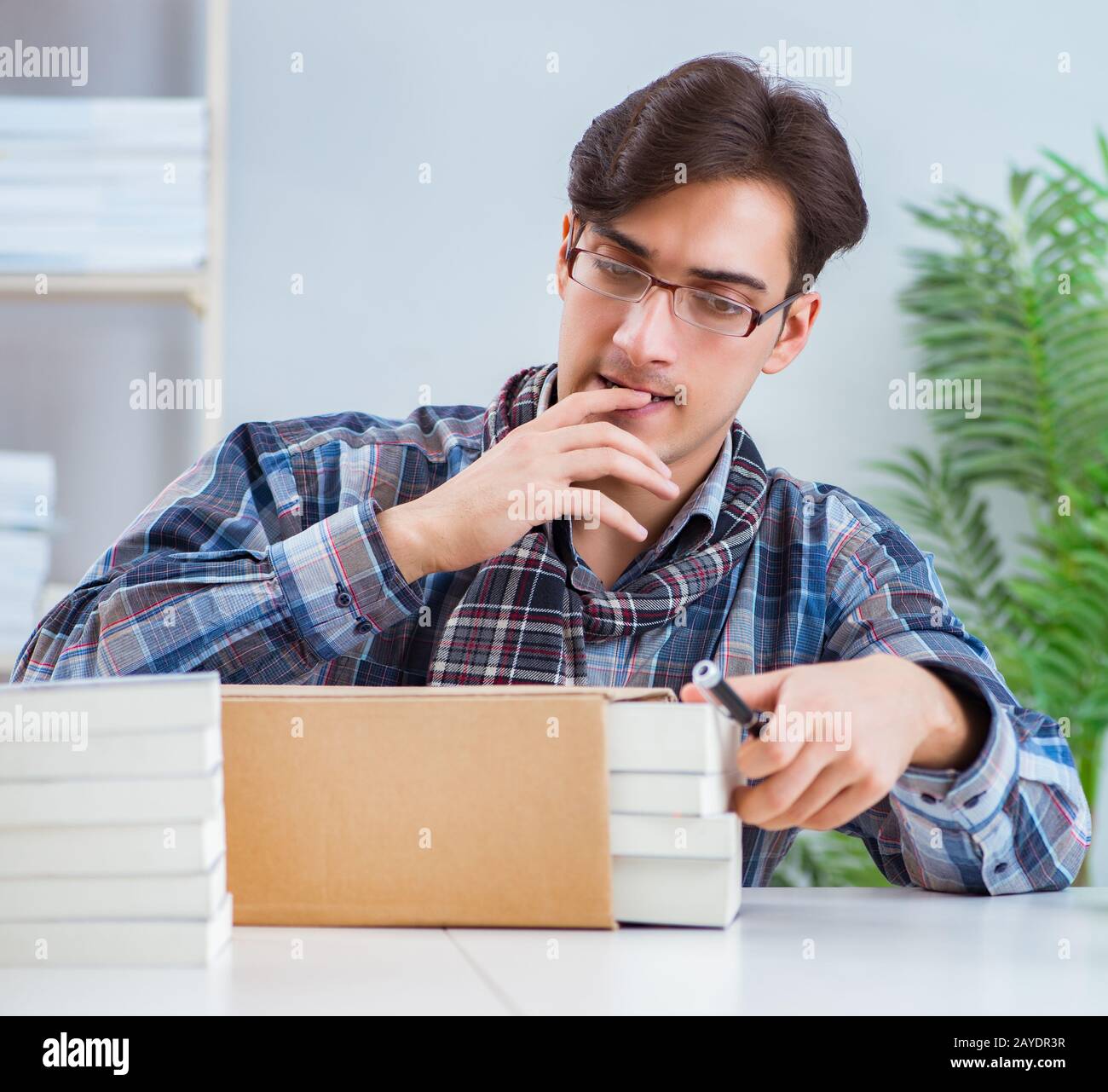 Male journalist book signing hi-res stock photography and images - Alamy
