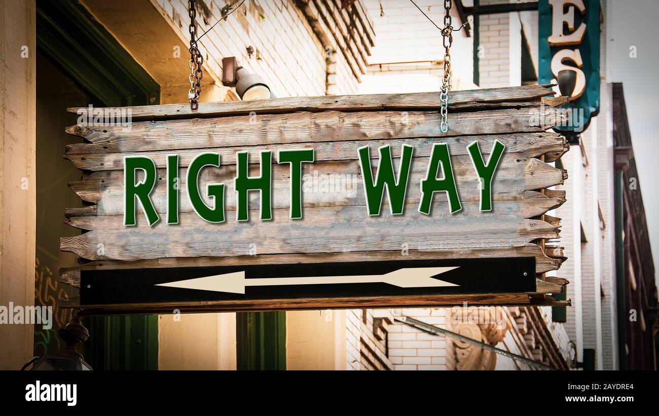 Street Sign Right Way Stock Photo - Alamy Street Sign Right Way Stock Photo - Alamy