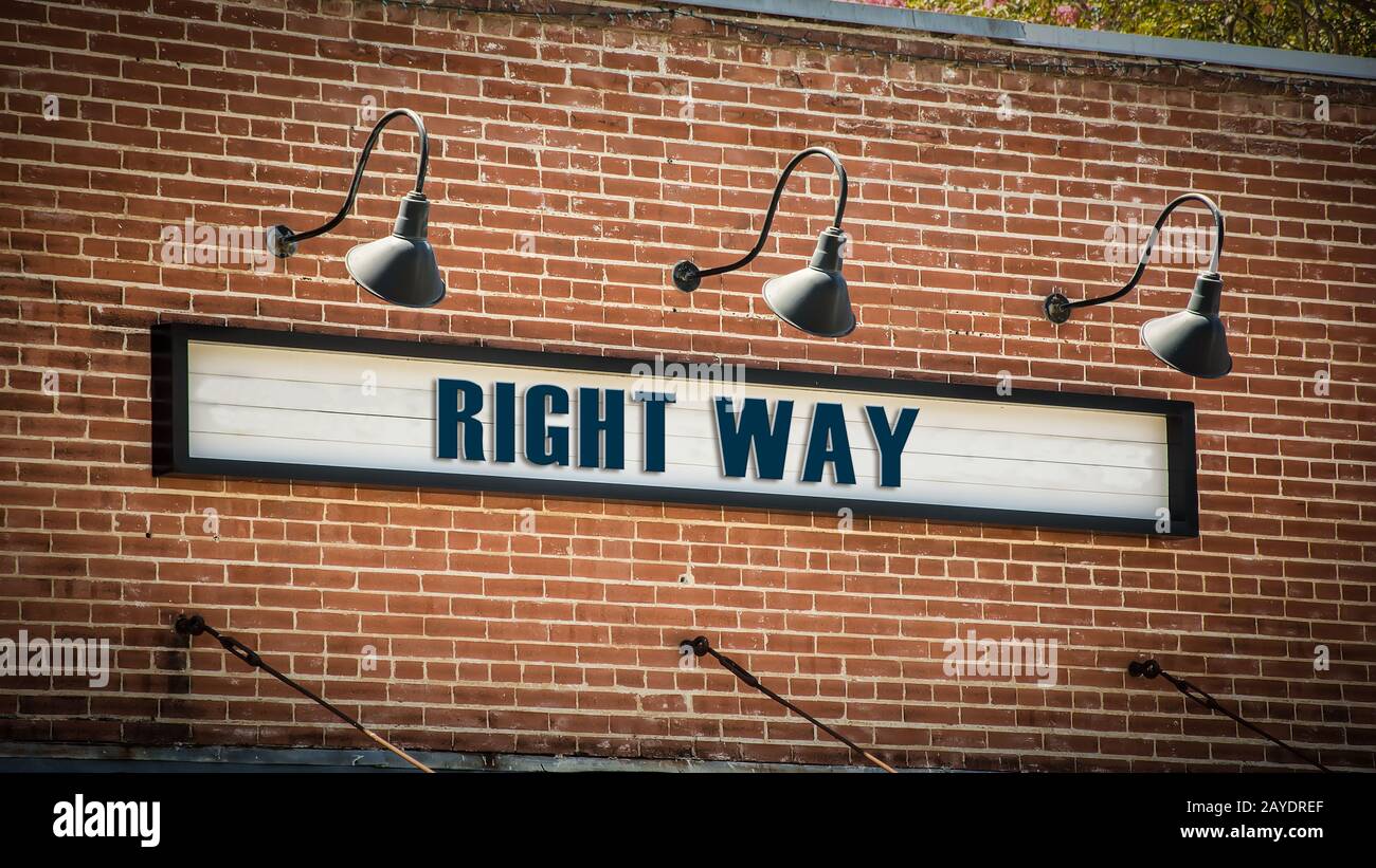 Street Sign Right Way Stock Photo - Alamy