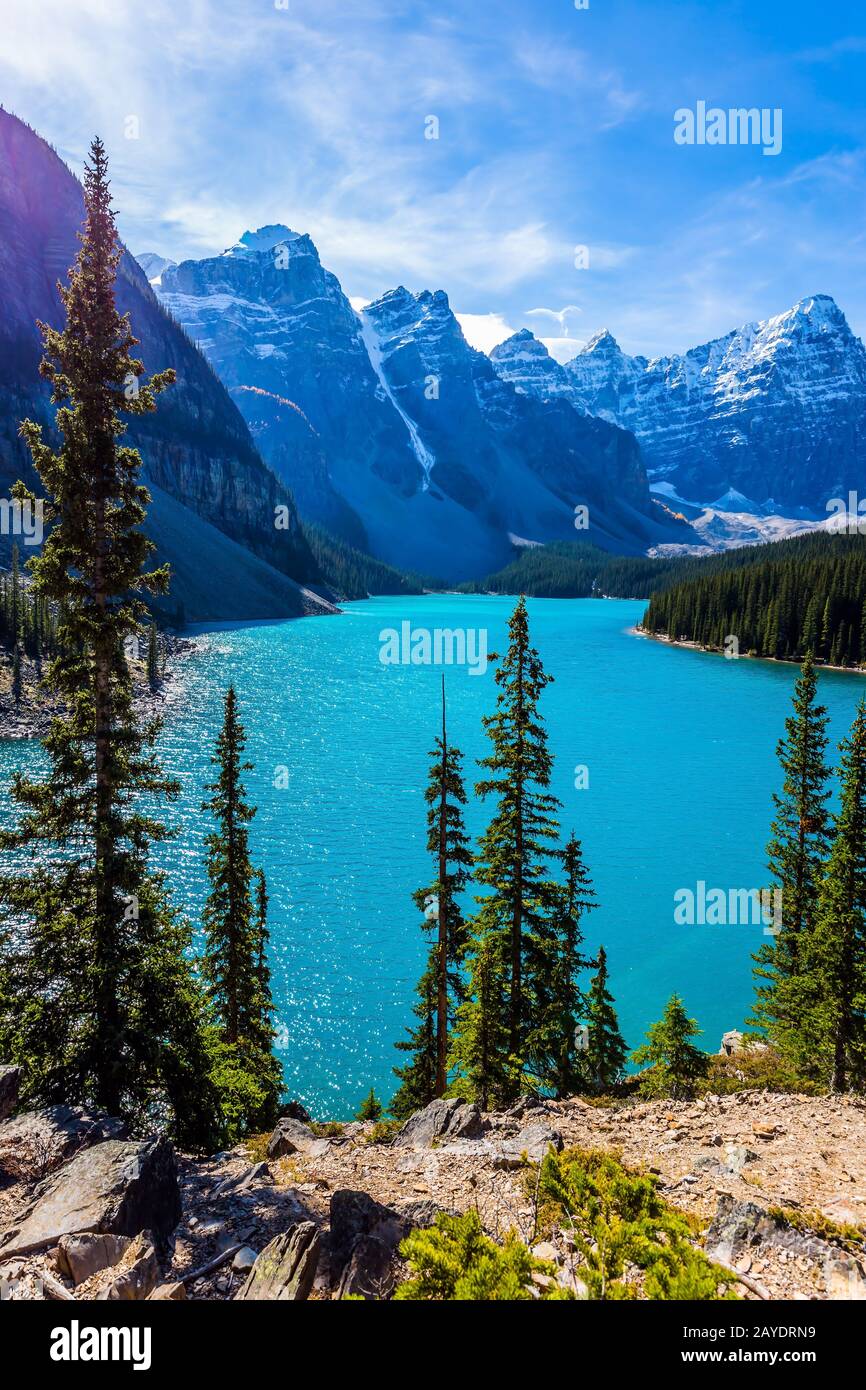 Valley of the Ten Peaks Stock Photo - Alamy