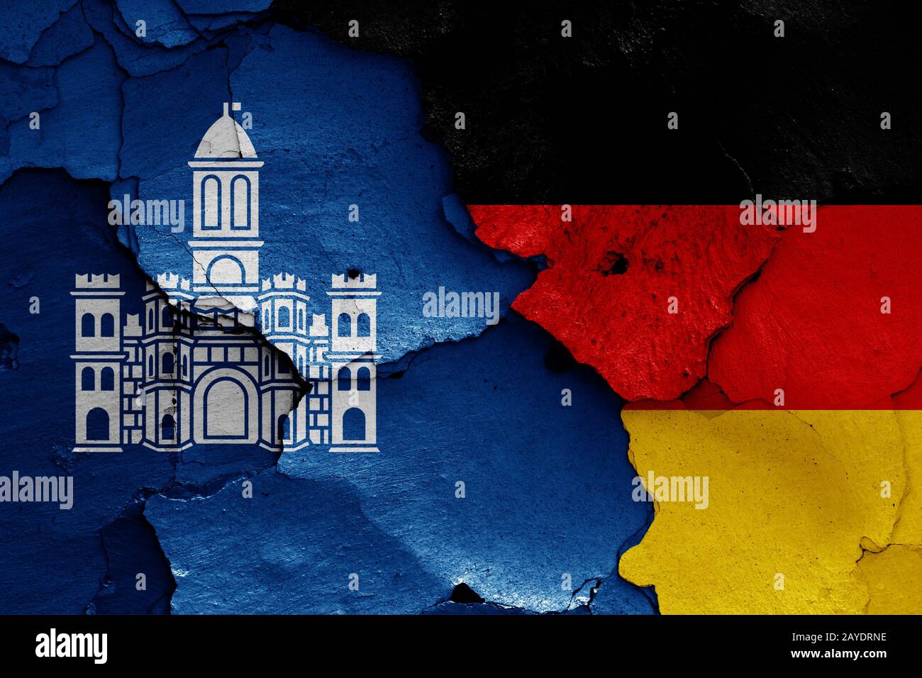 flags of Split, Croatia and Germany painted on cracked wall Stock Photo ...