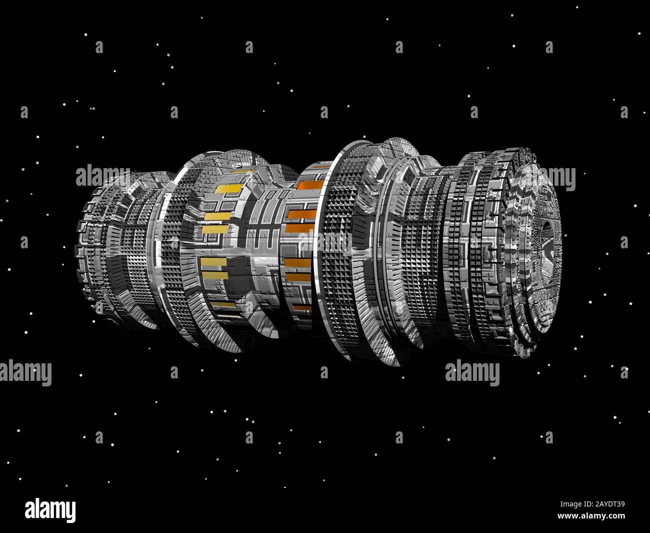 futuristic space cylinder in the universe Stock Photo - Alamy