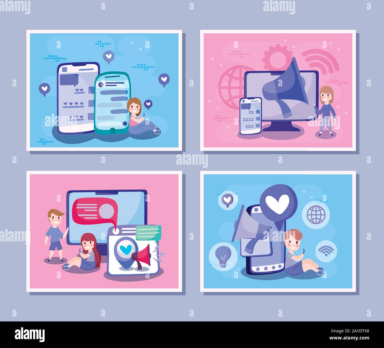 Girls with tech Stock Vector Images - Alamy