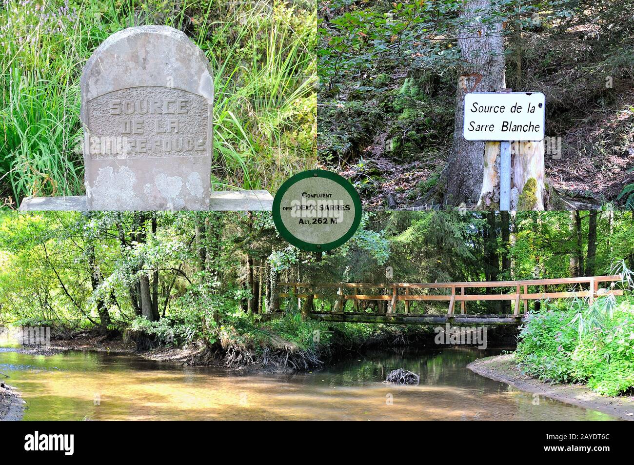 Collage of the two Saar sources France Stock Photo - Alamy