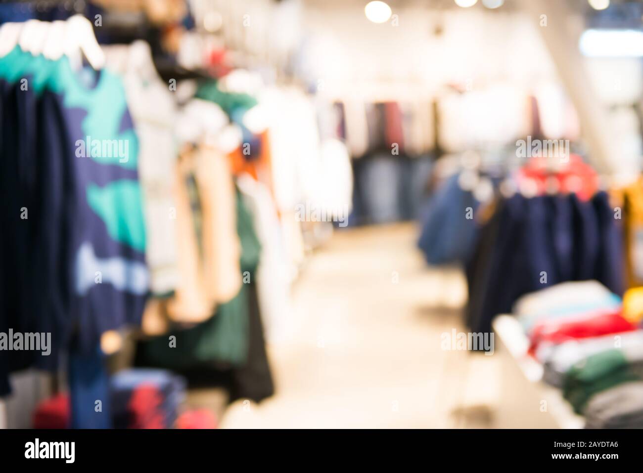 Supermarket interior in clothes section Stock Photo - Alamy