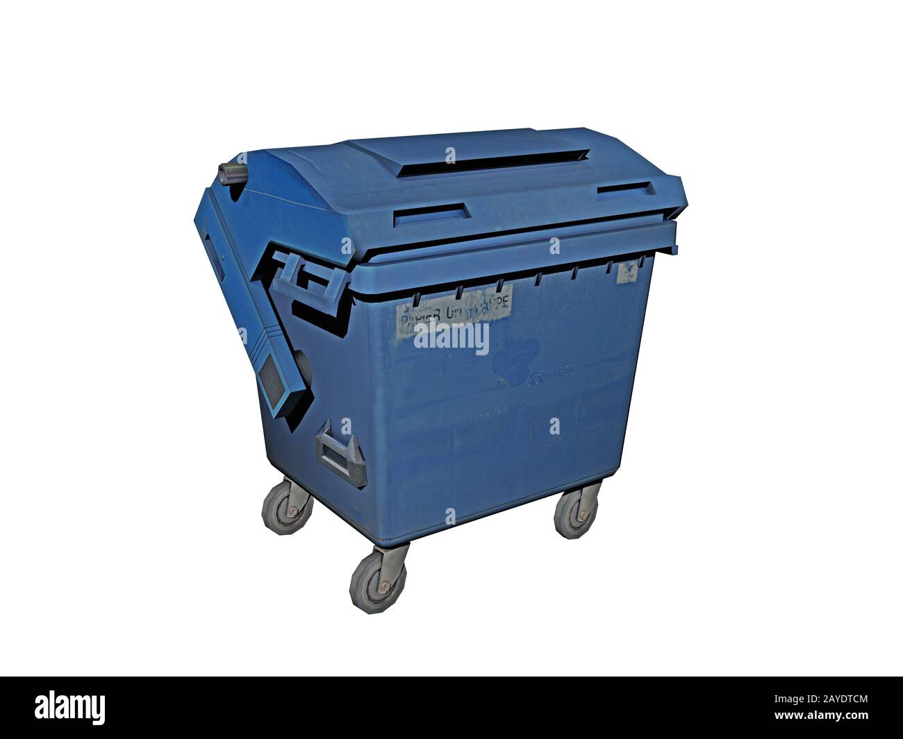 blue rollable dumpster Stock Photo - Alamy