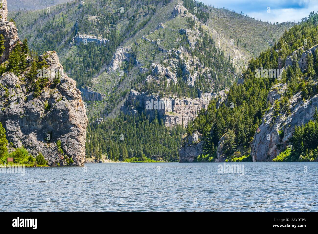 An overlooking landscape of Gates of the Mountain in Helena National ...