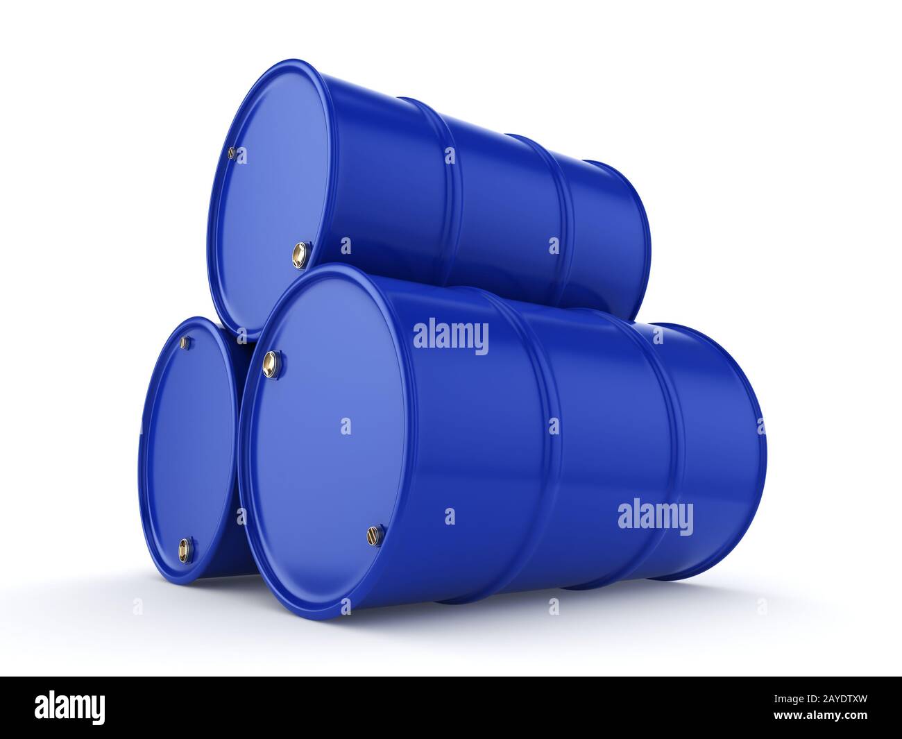 3D rendering blue barrels Stock Photo - Alamy