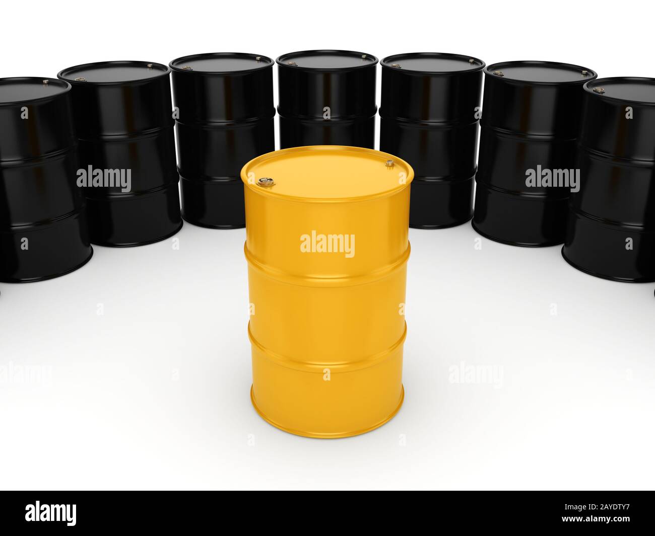 3D rendering black and yellow barrels Stock Photo - Alamy