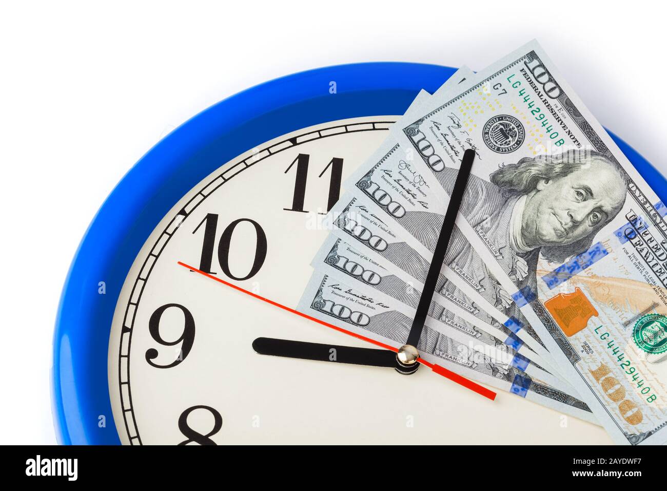 Clock and money - business concept Stock Photo - Alamy