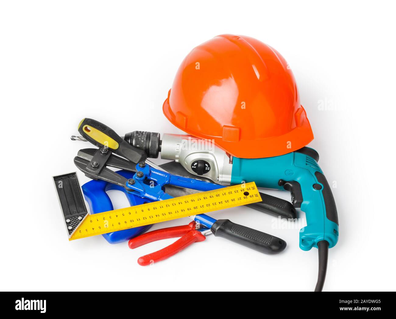 Different construction tools Stock Photo - Alamy