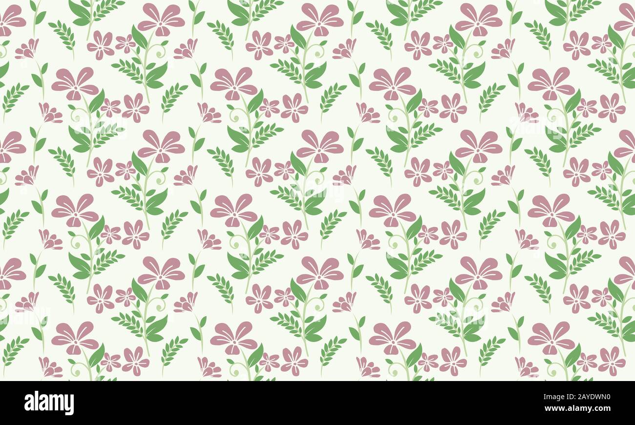 Decorative of spring floral pattern background, with simple leaf flower ...