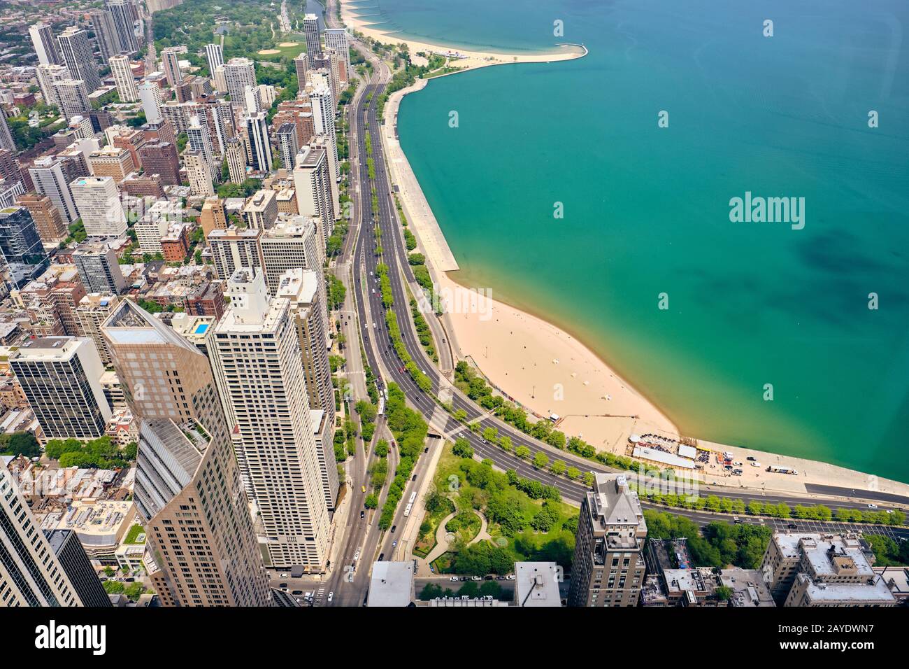 Chicago city aerial view Stock Photo - Alamy