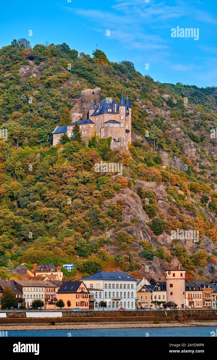 Katz Castle at Rhine Valley, Germany Stock Photo - Alamy