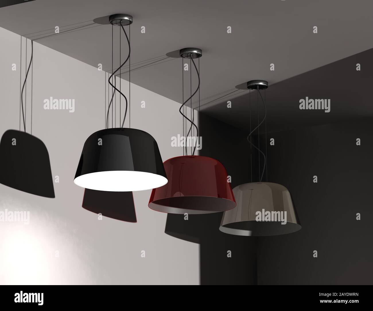 Cover lamps with cable over work surface Stock Photo - Alamy