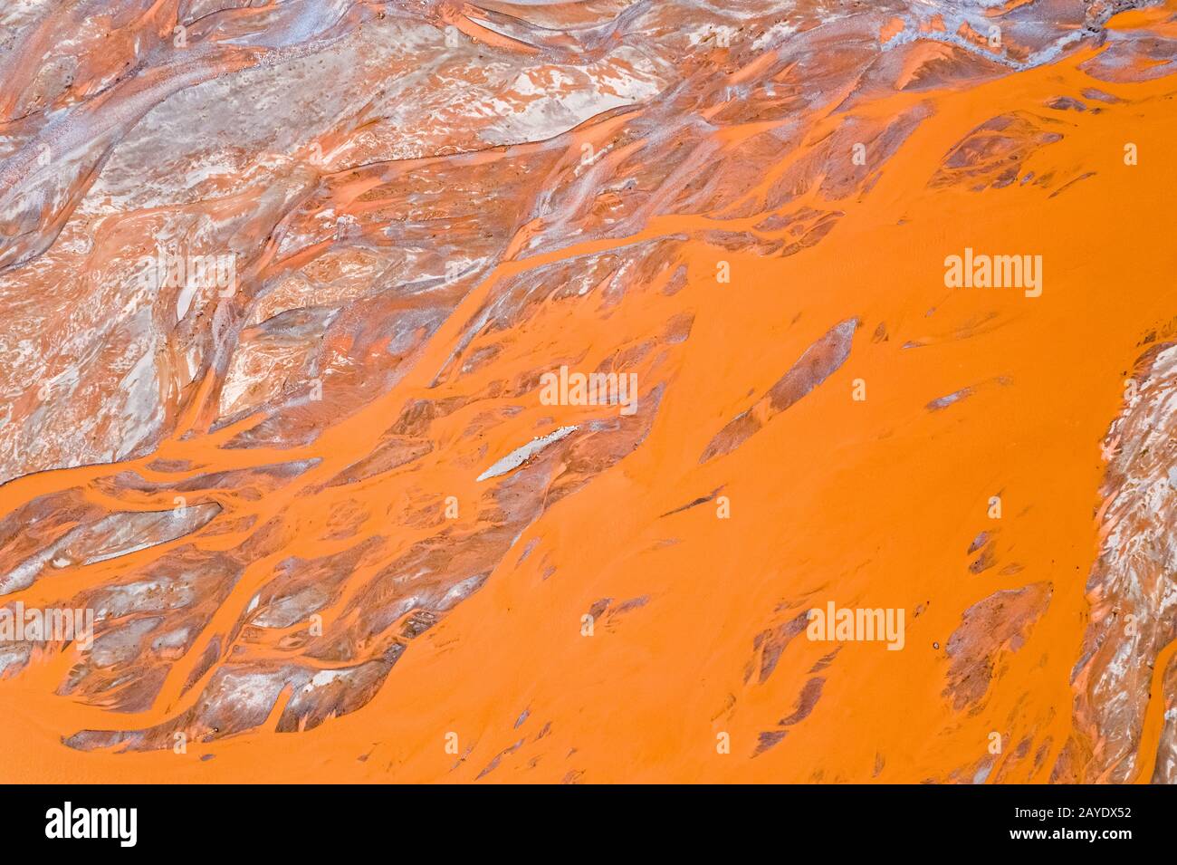 aerial view of orange riverbed Stock Photo - Alamy