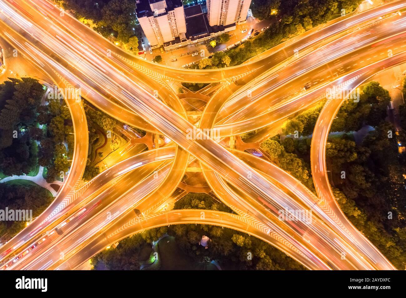 Aerial view highway interchange hi-res stock photography and images - Alamy