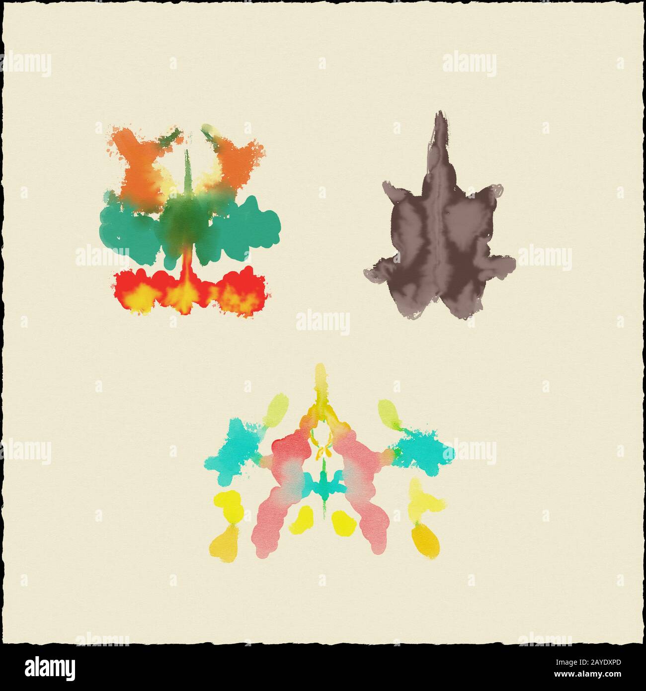 Rorschach Test Ink Blob Set Stock Photo - Alamy