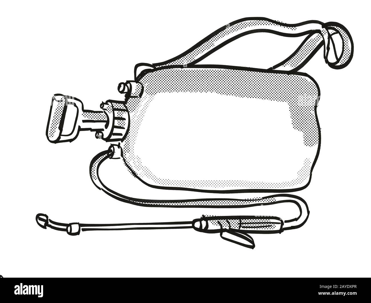 Garden Pressure Sprayer Cartoon Retro Drawing Stock Photo - Alamy