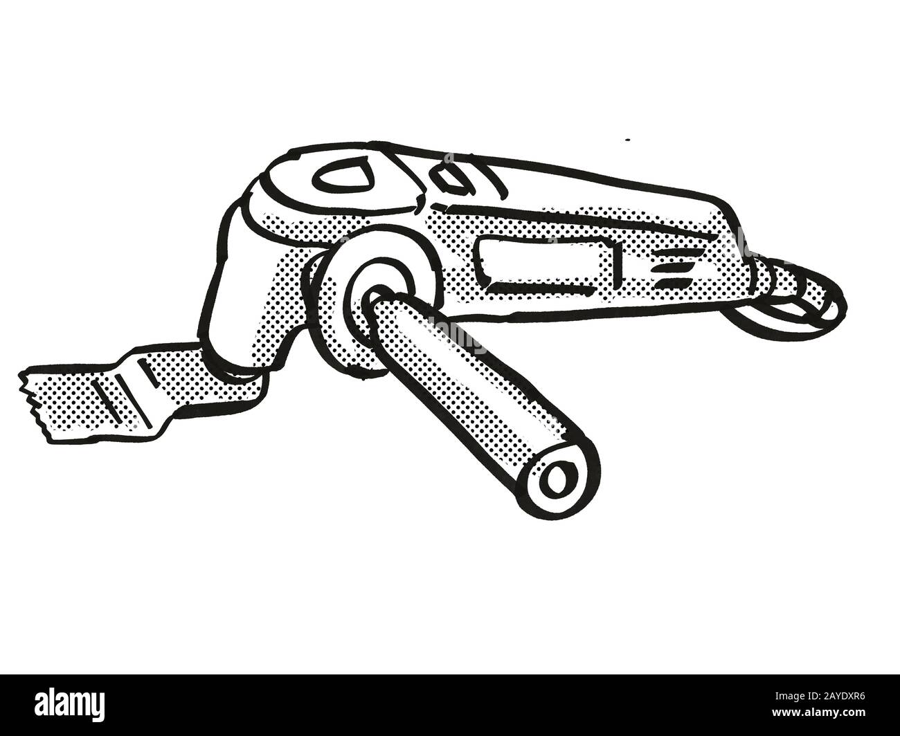 Multi Function Tool Power Tool Equipment Cartoon Retro Drawing Stock ...
