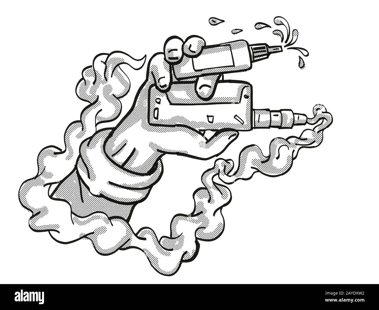 Hand Holding Vape Electronic Cigarette Kit Tattoo Stock Photo - Alamy