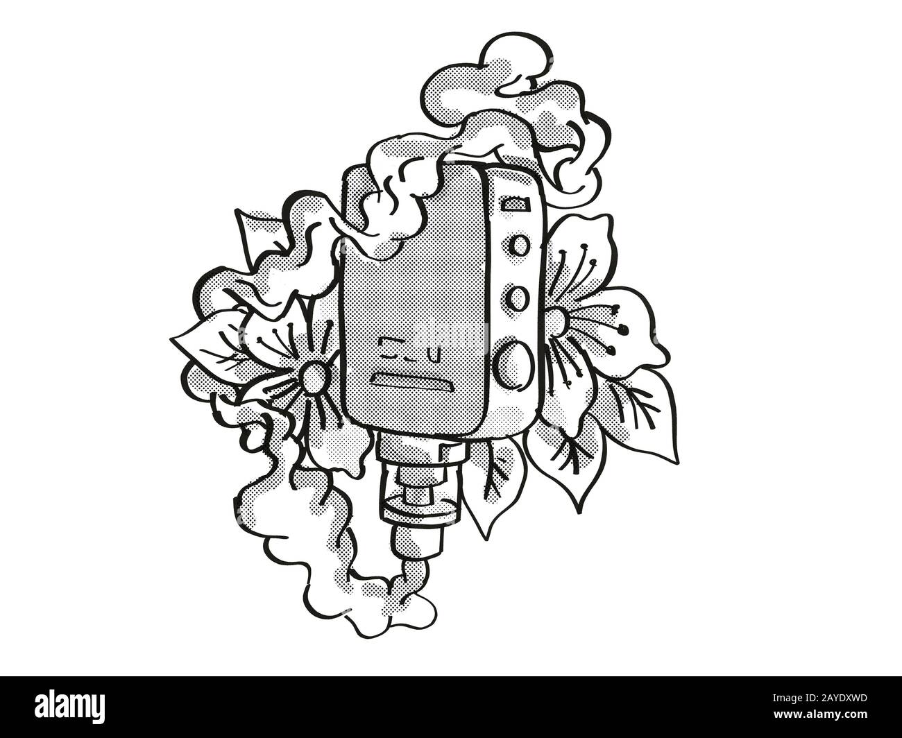 Vape Electronic Cigarette Smoking Tattoo Stock Photo - Alamy