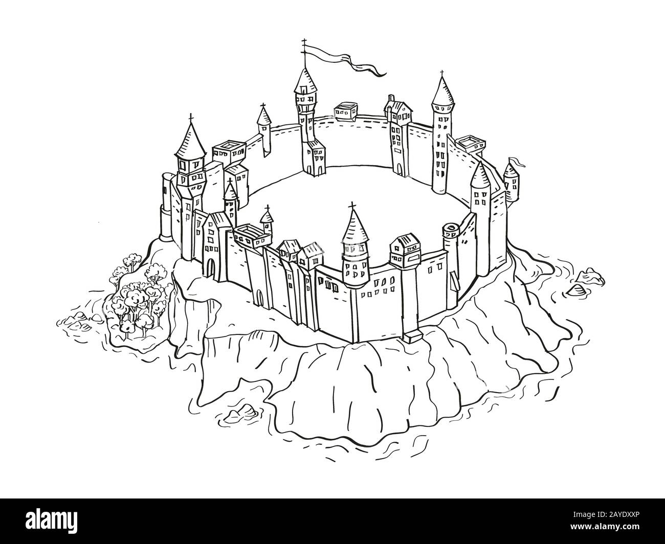 Medieval manuscript castle, building Cut Out Stock Images & Pictures ...