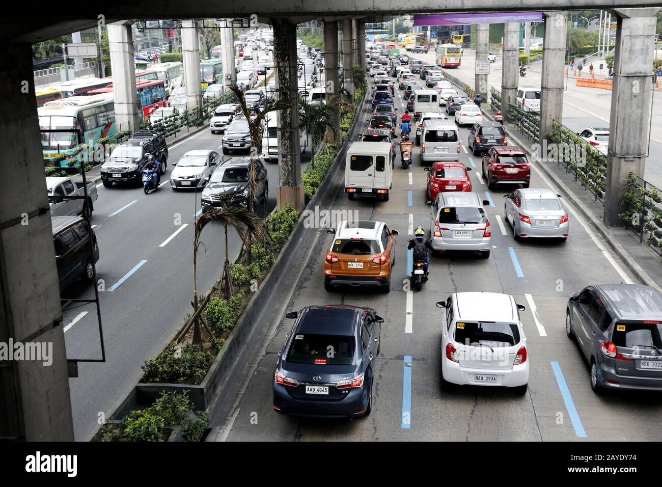 Mandaluyong City, Philippines - February 13, 2020: Private and public ...